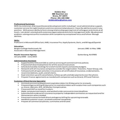 Resume of Debbie Diaz-1 - Copy | PDF