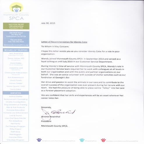 SPCA Letter of Recommendation | PDF