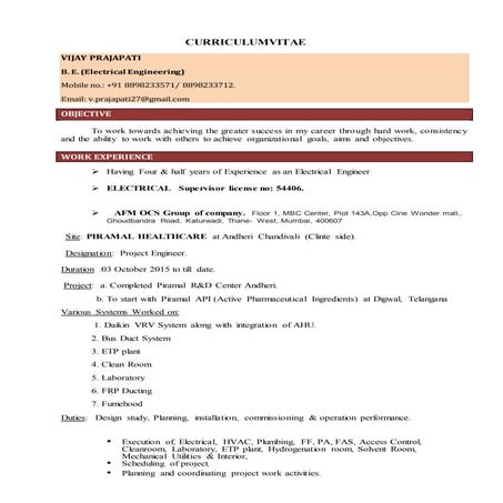 Vijay Resume Pdf 