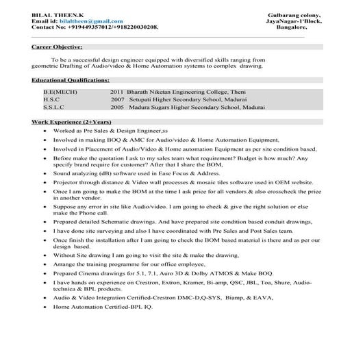 BILAL-RESUME FOR AUDIO&VIDEO | DOC