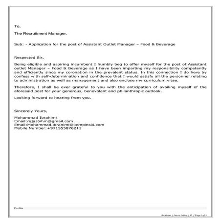 New Ibrahim CV With Cover Letter (1) | DOC