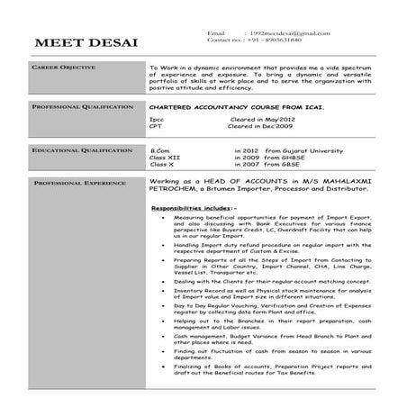 RESUME - MEET DESAI | DOC