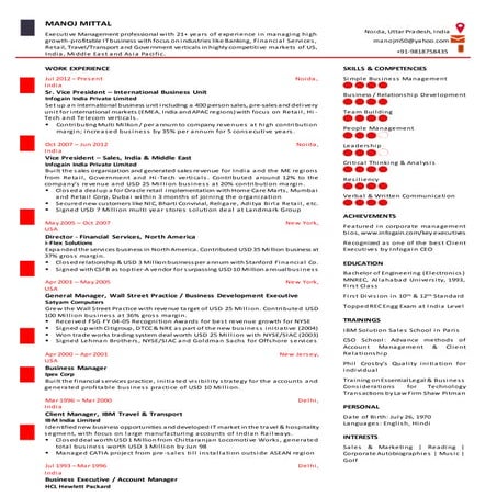 Resume - Manoj Mittal | DOCX