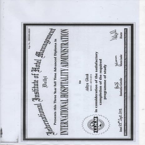 iihm certificate | PDF