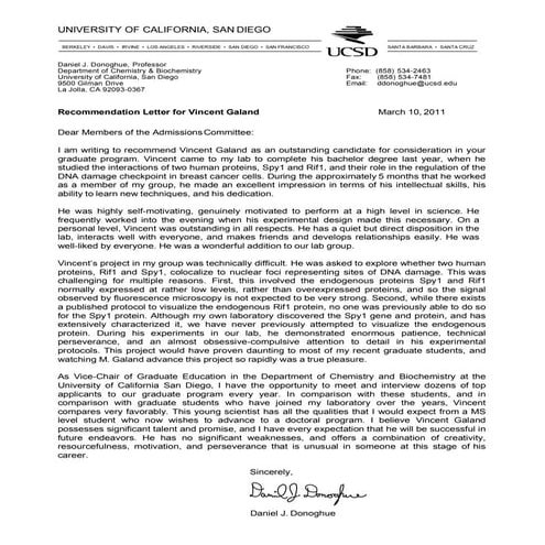 VincentGaland-UCSD-Recletter | PDF