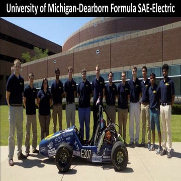 University of Michigan-Dearborn Formula SAE Electric Frame Design | PPTX