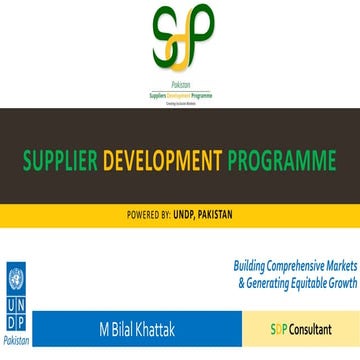 Supplier Development Program - UNDP, Pakistan | PDF