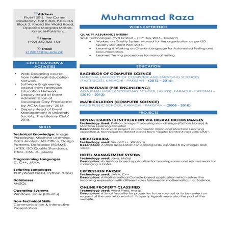CV - Muhammad Raza | PDF