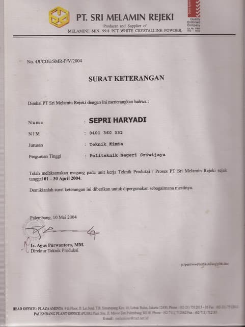 Pengalaman kerja meppogen.compressed | PDF