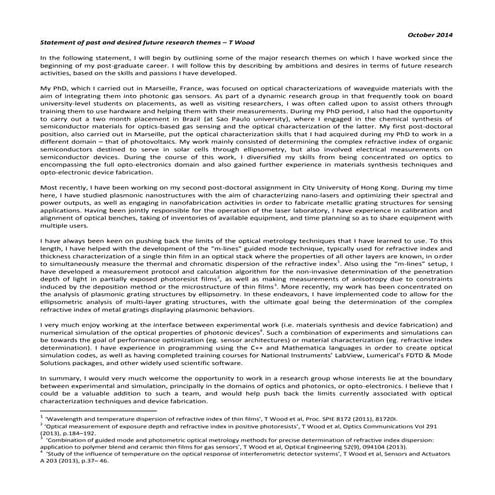 Past & Future Research - T Wood | PDF