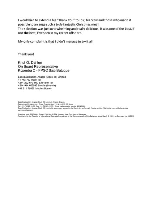 Thank you letter | PDF