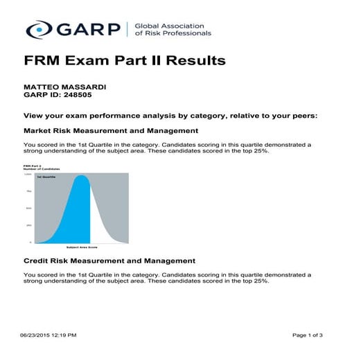 FRM II PerformanceAnalysis | PDF
