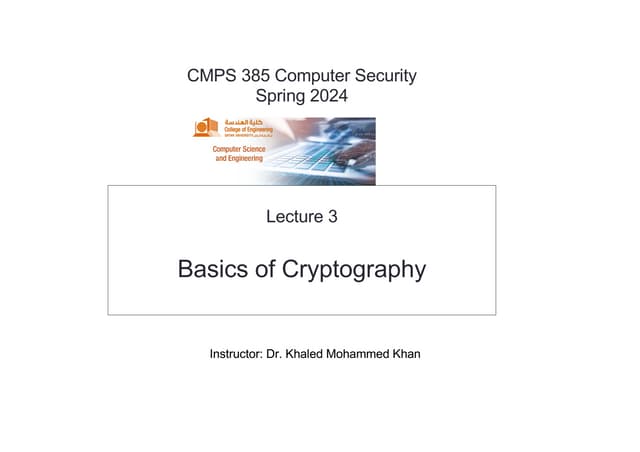 3 Basics of Cryptography Basics of Cryptography | PPT 3 Basics of Cryptography Basics of Cryptography | PPT