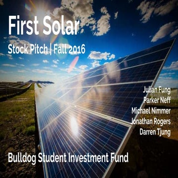 First Solar Presentation | PPT