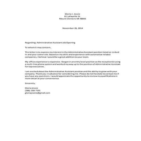 cover letter for pol 296 | DOCX