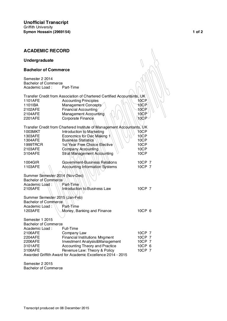 Academic Transcript academic-transcript