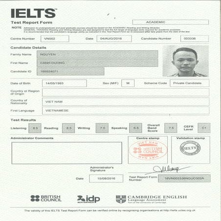 IELTS Certificate | PDF