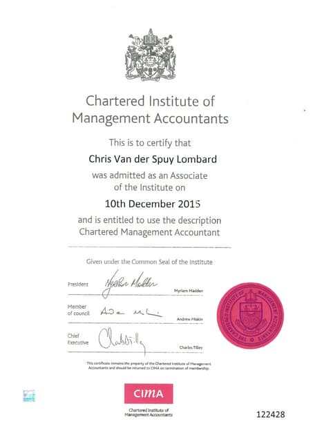 Chris Lombard - Global Chartered Management Accountant | PDF