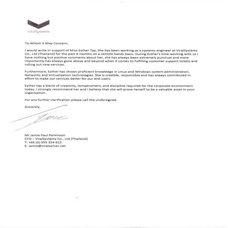 jamie's recommendation letter | PDF