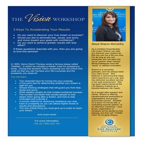 Vision Workshop Flyer | PDF