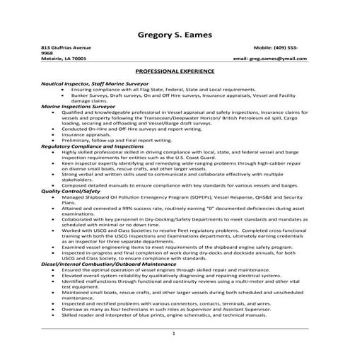 Greg Eames Resume new | DOC