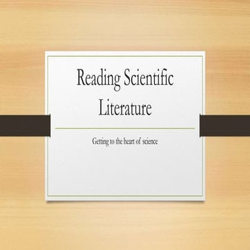 Reading Scientific Literature | PPTX