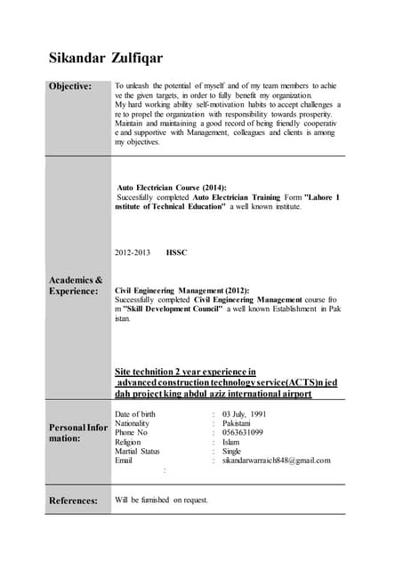 NASEEM SAHAR CV | PDF