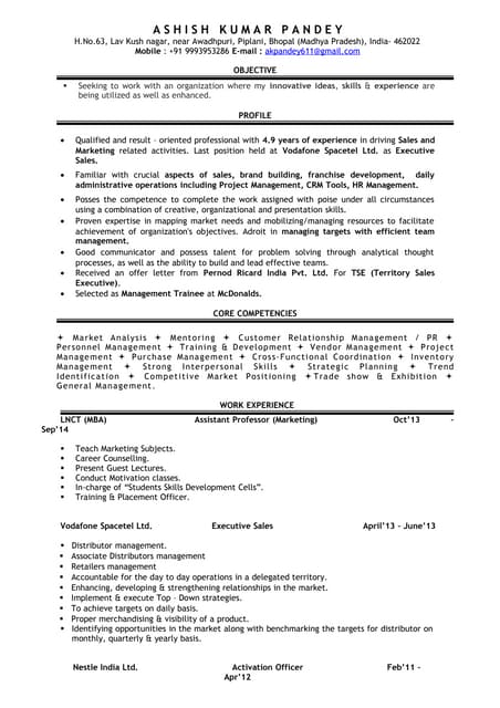 ASHISH KUMAR PANDEY - EXPERIENCE 11 | PDF ASHISH KUMAR PANDEY - EXPERIENCE 11 | PDF
