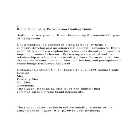 3Brand Personality Presentation Grading Guide. Individua.docx