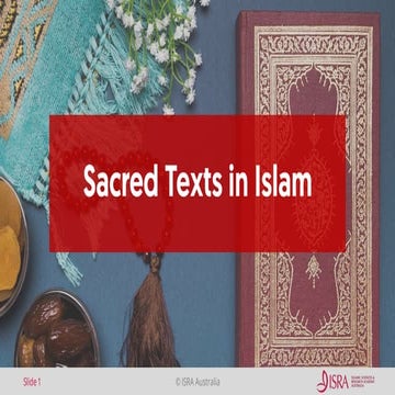 3B Sacred Texts in Islam ISRA (The Hadith) | PPT