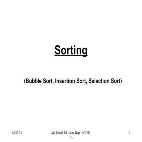 3_Bubble Sort,Insertion Sort & Selection Sort.pptx