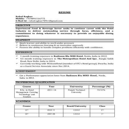 RESUME Rahul Raghav | DOCX