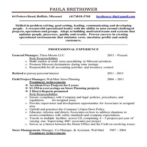 PAULA BRETHOWER RESUME 2016 -draft | DOCX