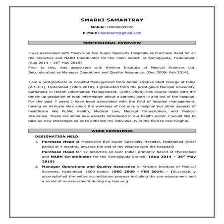smarki samantray resume | DOC