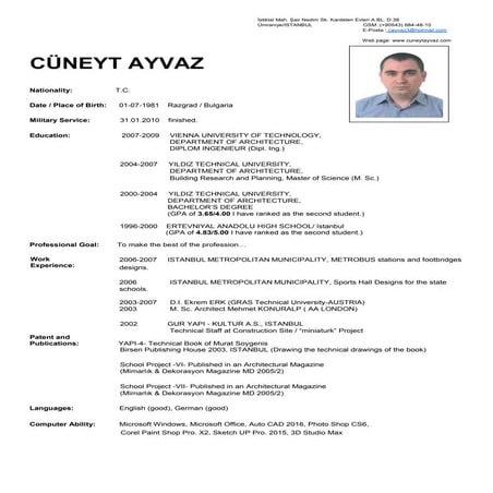 CV-CUNEYT_AYVAZ-2015-English-References | PDF