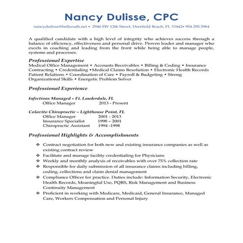 Nancy Dulisse Resume 2016 | DOC