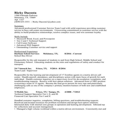 Resume | RTF