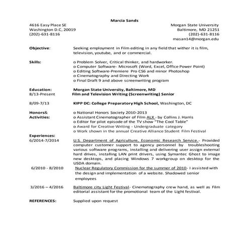 Resume - Richard Williams Video Content Producer | PDF
