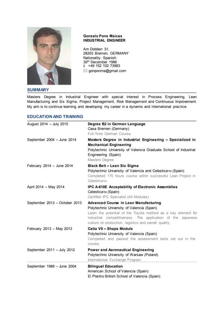 CV Marisa Zaragoza (English) | PDF