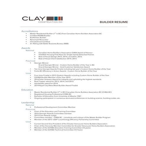 Clay-Construction-Builder-Resume | PDF