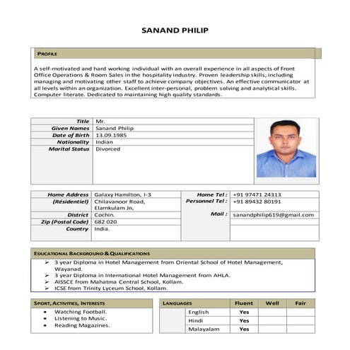 SANAND PHILIP RESUME. | DOCX