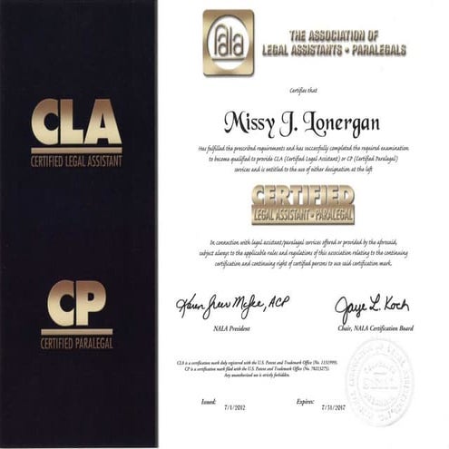 NALA CP CERTIFICATE | PDF