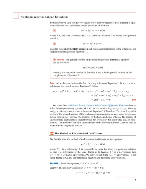 Differential Equations Lecture: Non-Homogeneous Linear Differential ...