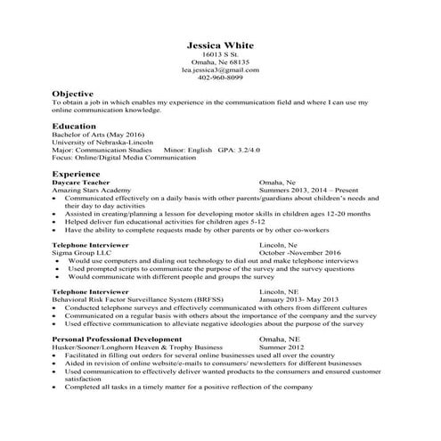 Jessica White Resume | PDF