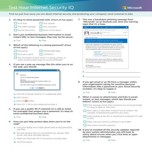 Test Your Internet Security IQ Quiz | PDF