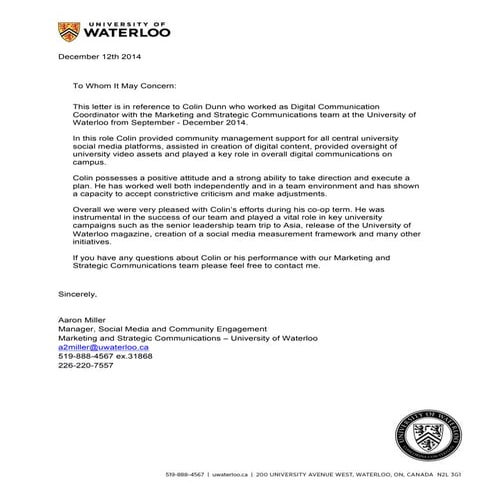 MSC Reference Letter | PDF