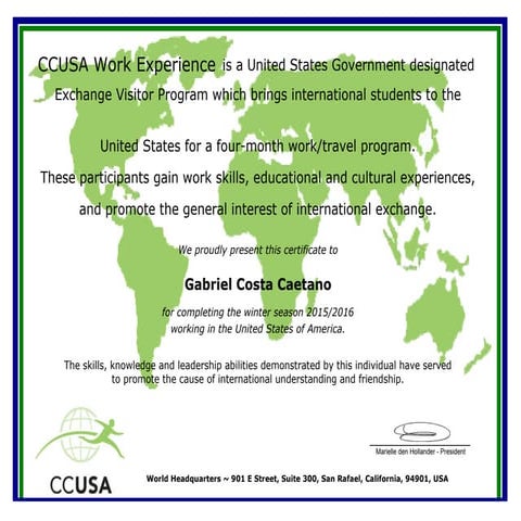 Certificado Work Experience | PDF