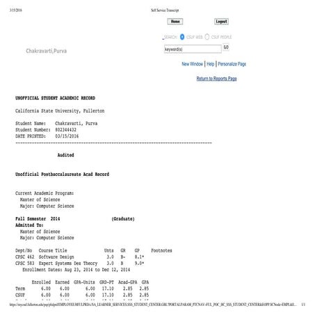 csuf Transcript | PPT