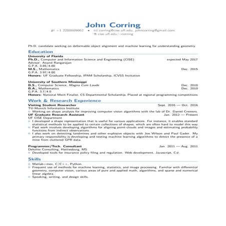 CorringResumeSept2016 | PDF