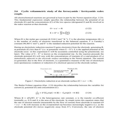 3rd Year Undergraduate Cyclic Voltammetry Practical | PDF